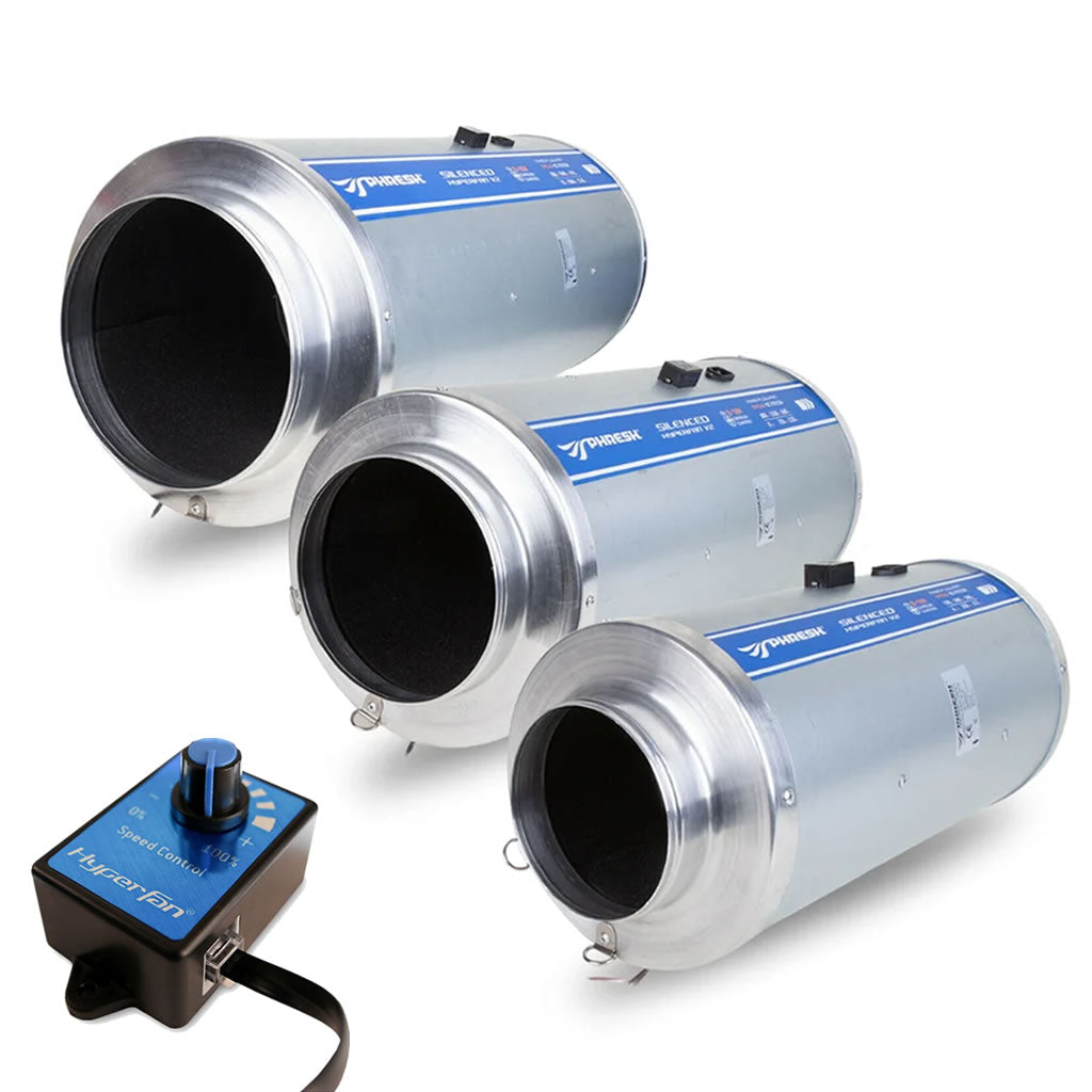 Phresh Hyperfan Stealth V2 Silenced Ex Extraction Grow Fan - 6" 8" 10 ...